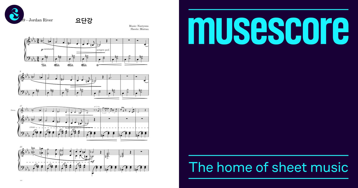 09 요단강 - Jordan River – Nastyona Sheet Music for Piano (Solo ...