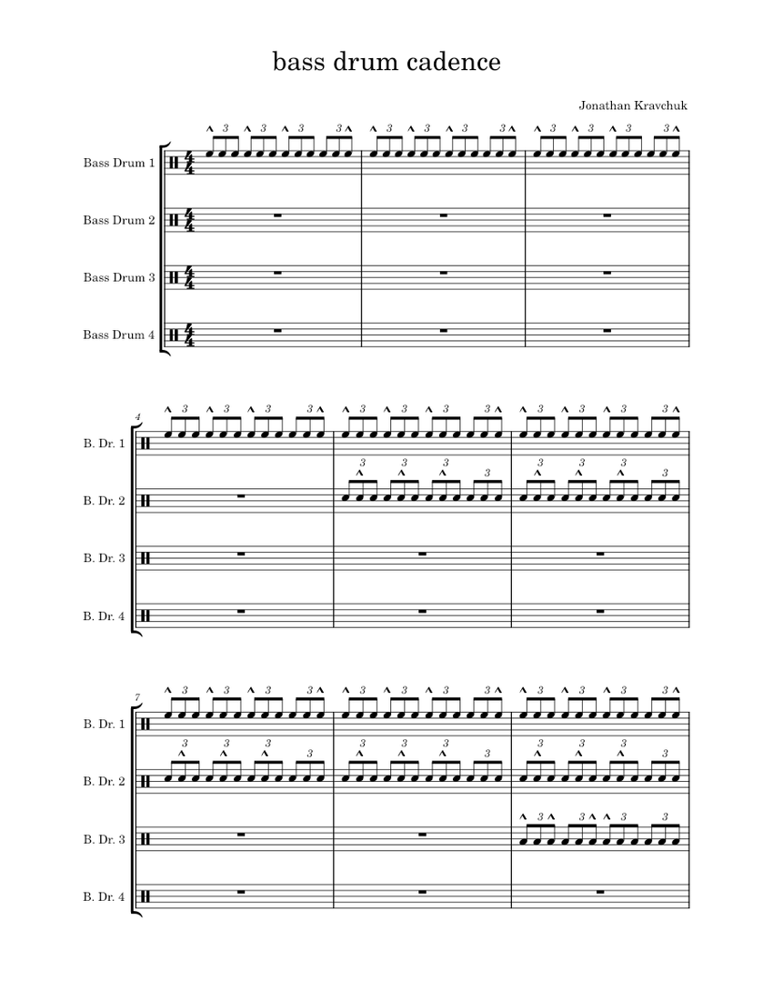 bass drum cadence - piano tutorial