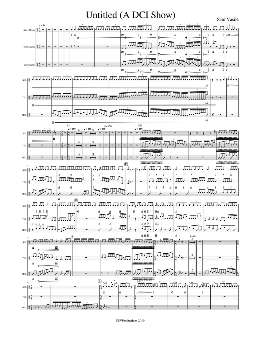 Untitled (A DCI Show) - Percussion Sheet music for Snare drum, Tenor ...