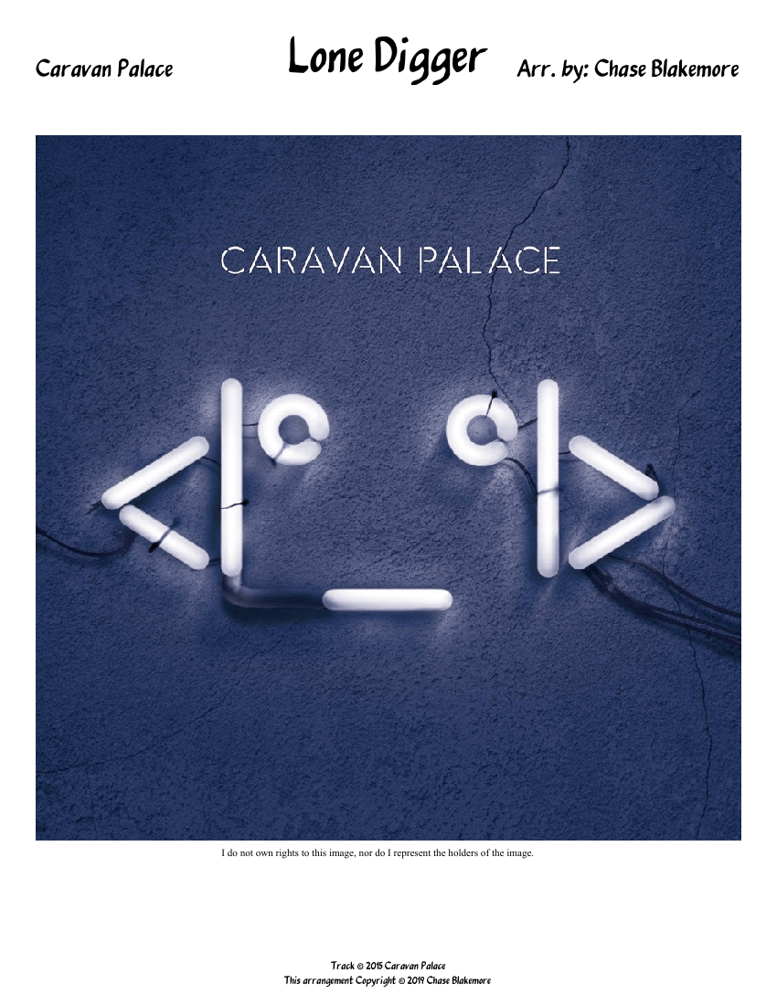Caravan Palace - Lone Digger - Zanctarian Arrangement Sheet Music for Trombone, Tuba, Flute ...
