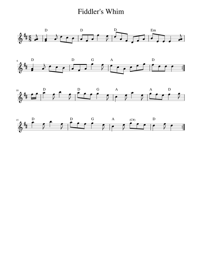 Fiddler's Whim Sheet music for Piano (Solo) | Musescore.com