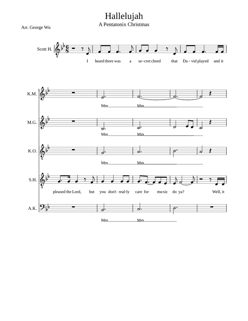 Hallelujah Sheet music for Soprano, Alto, Tenor, Bass voice & more ...