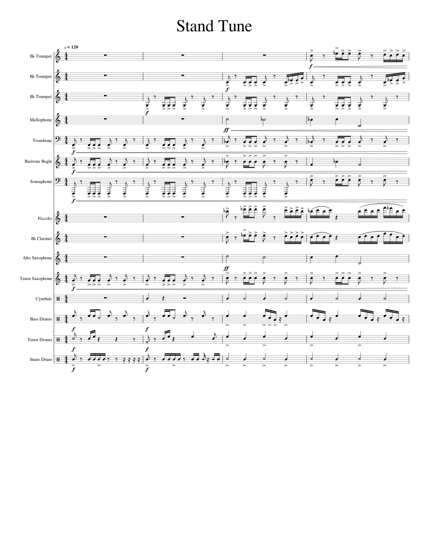 Stand_Tune Sheet music for Trombone, Mellophone, Flute piccolo ...