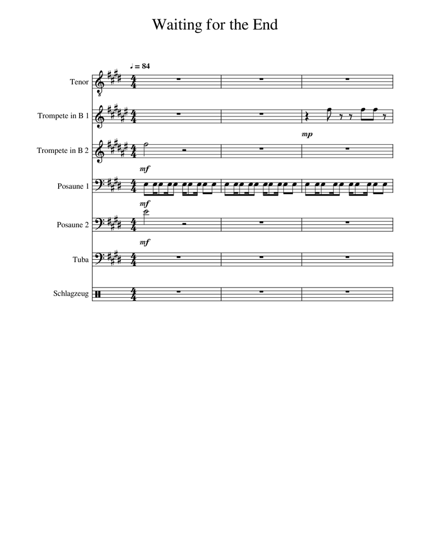 Waiting for the End - Linkin Park Sheet music for Trombone, Tenor, Tuba ...