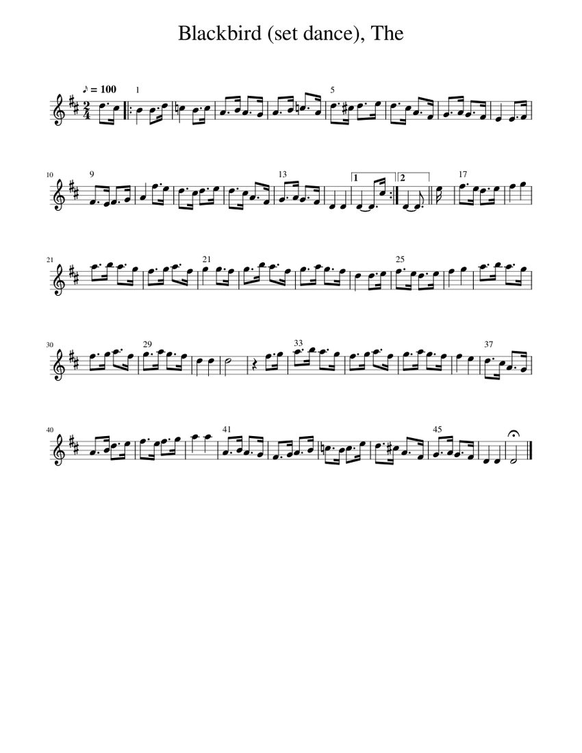 The Blackbird (set dance) Sheet Music for Piano (Solo) easy | MuseScore.com