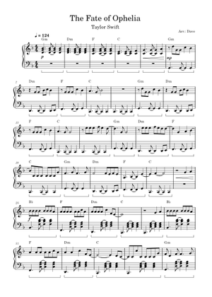 Play Official version of The Fate of Ophelia Sheet Music by Taylor ...