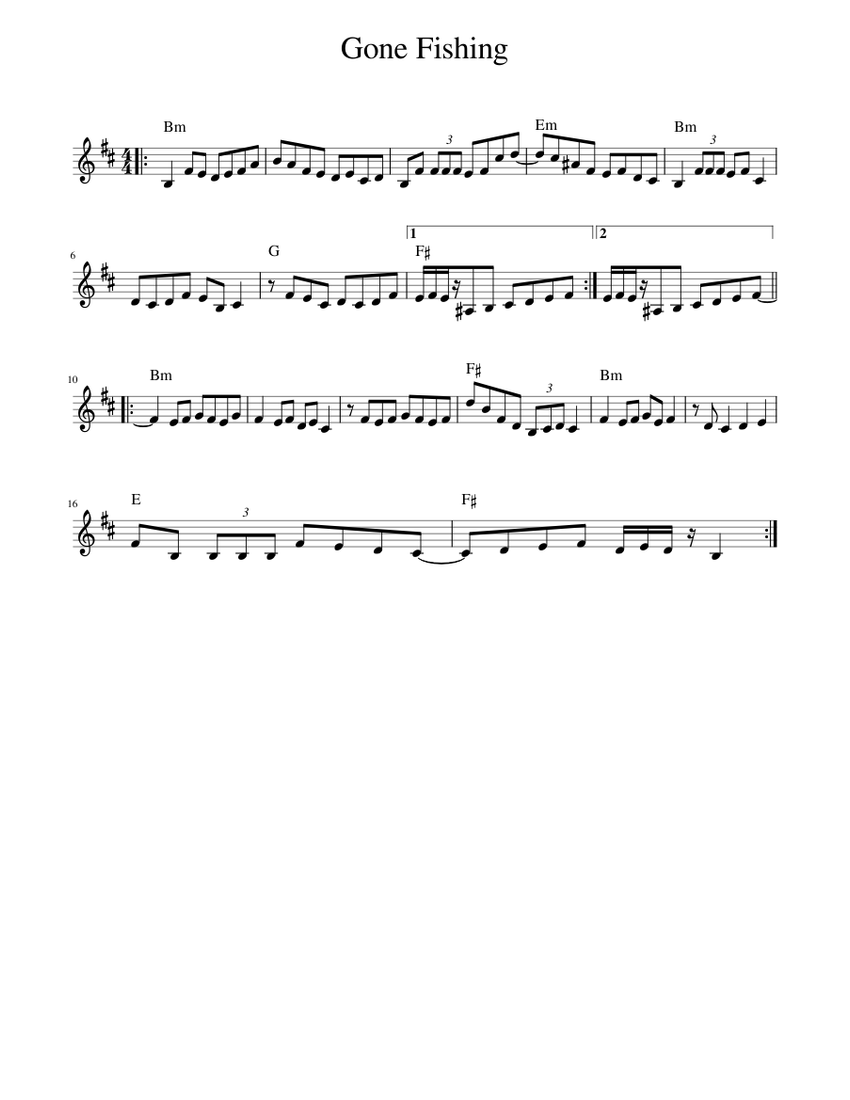 Gone Fishing Sheet music for Piano (Solo) | Musescore.com