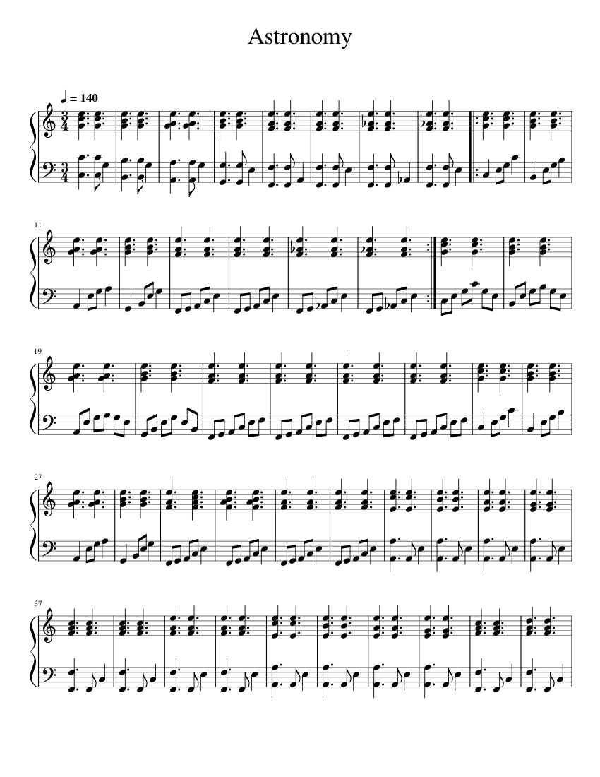 Astronomy Sheet music for Piano (Solo) | Musescore.com
