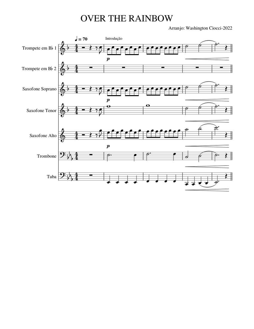 Over the Rainbow – Harold Arlen Sheet music for Trombone, Tuba ...