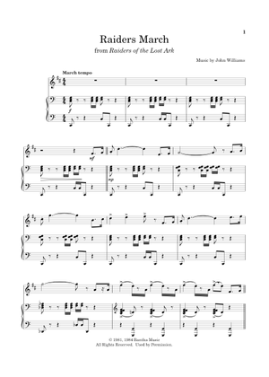 Play Official version of Raiders March Sheet Music by John Williams for ...