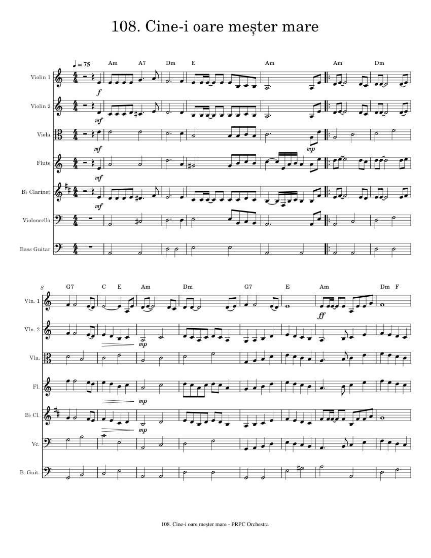 Cine-i oare meșter mare? - Who is the Great Craftsman? Sheet Music with ...