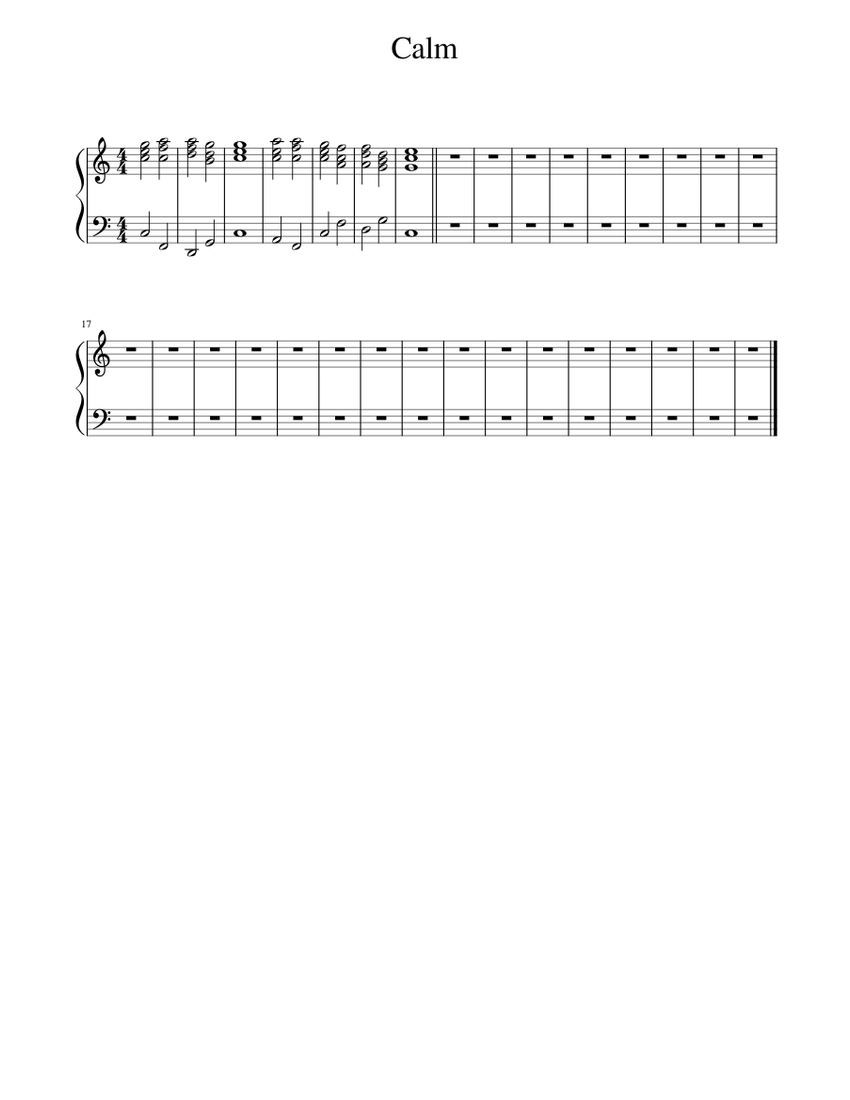Calme Sheet music for Piano (Solo) Easy | Musescore.com