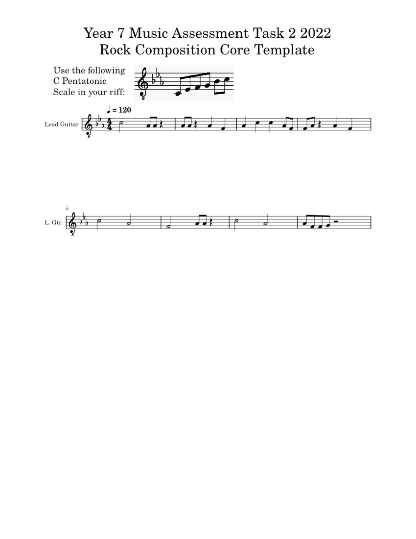 2022 Year 7 Music Rock Riff Composition Core Template (1) (1) Sheet ...