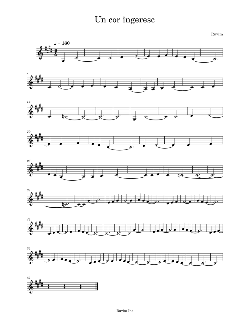 Un cor îngeresc Sheet music for Piano (Piano-Voice) Easy | Musescore.com