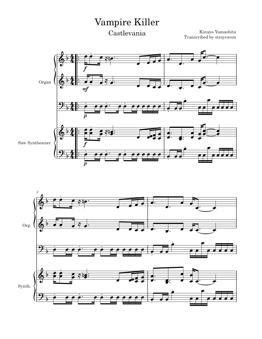 Castlevania (Vampire Killer) – Kinuyo Yamashita, Satoe Terashima NES ...