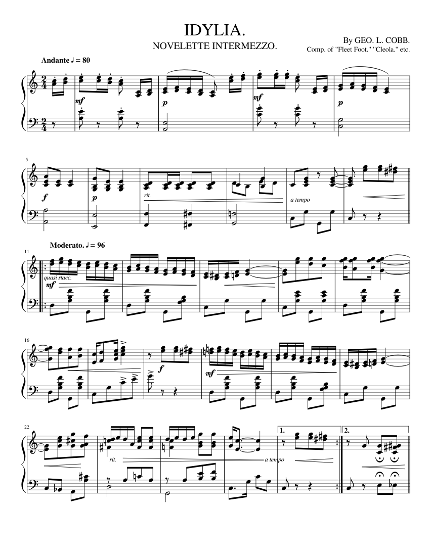 Idylia (1907) Sheet music for Piano (Solo) | Musescore.com