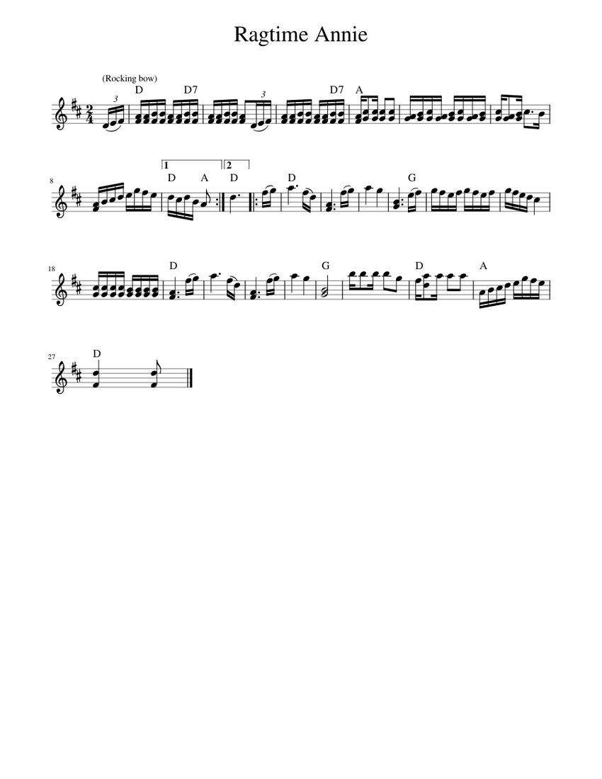 Ragtime Annie Sheet music for Piano (Solo) Easy | Musescore.com