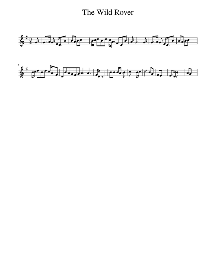 The Wild Rover Sheet music for Piano (Solo) Easy | Musescore.com