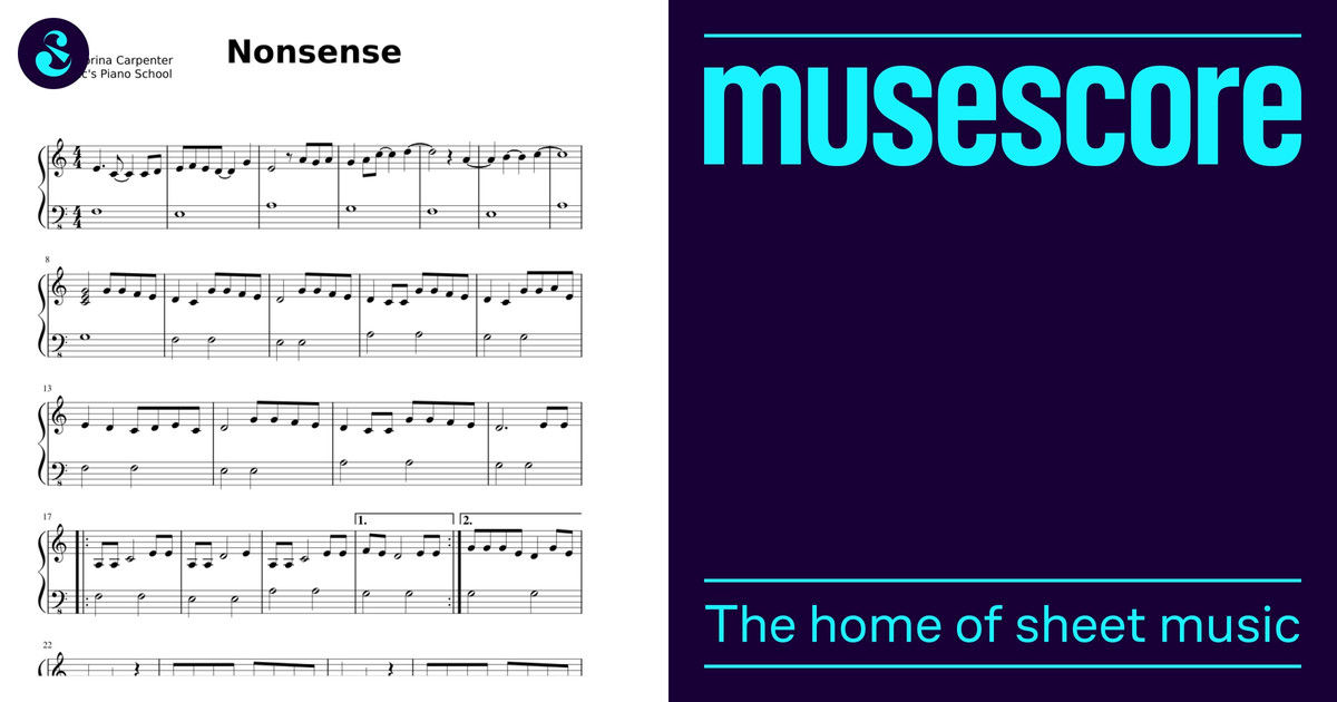 Nonsense – Sabrina Carpenter – Eric Rinehart Sheet music for Piano ...