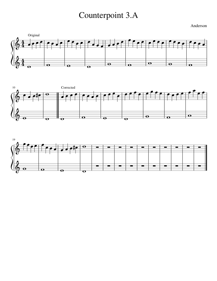 Counterpoint 3 Sheet music for Piano (Solo) | Musescore.com