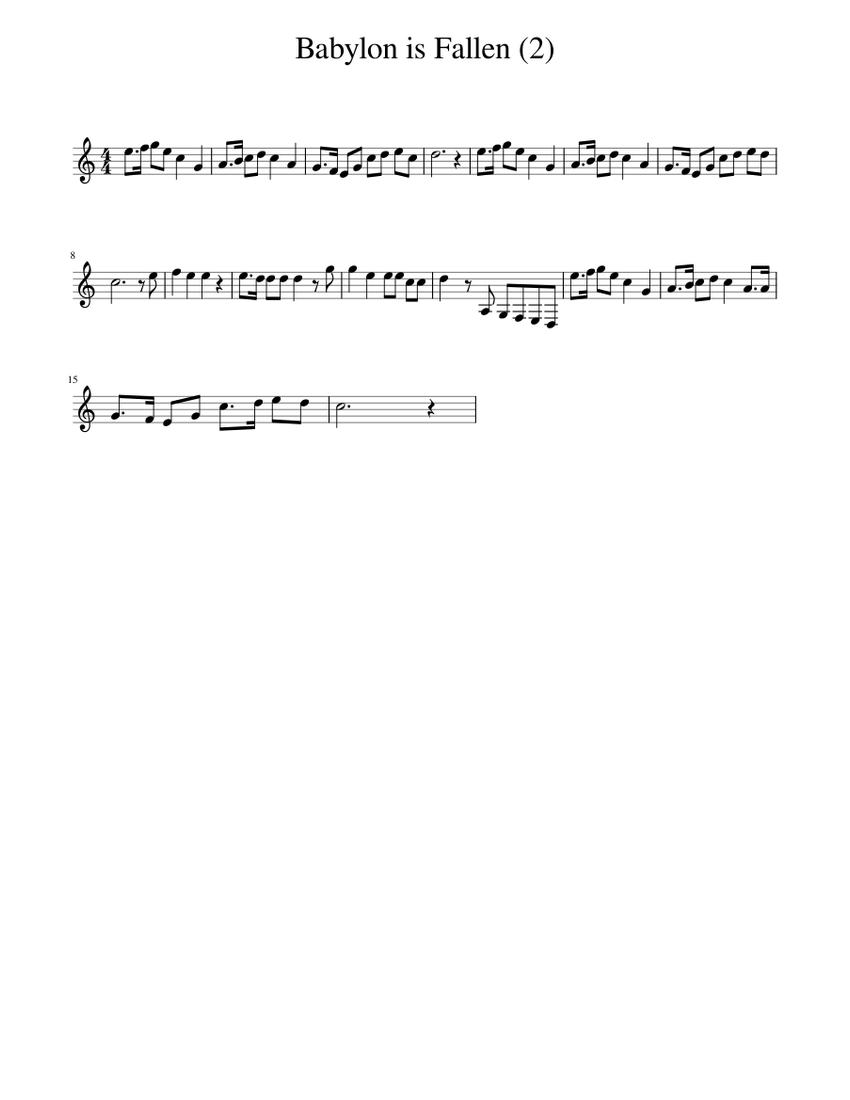 Babylon is Fallen (2) Sheet music for Piano (Solo) Easy | Musescore.com