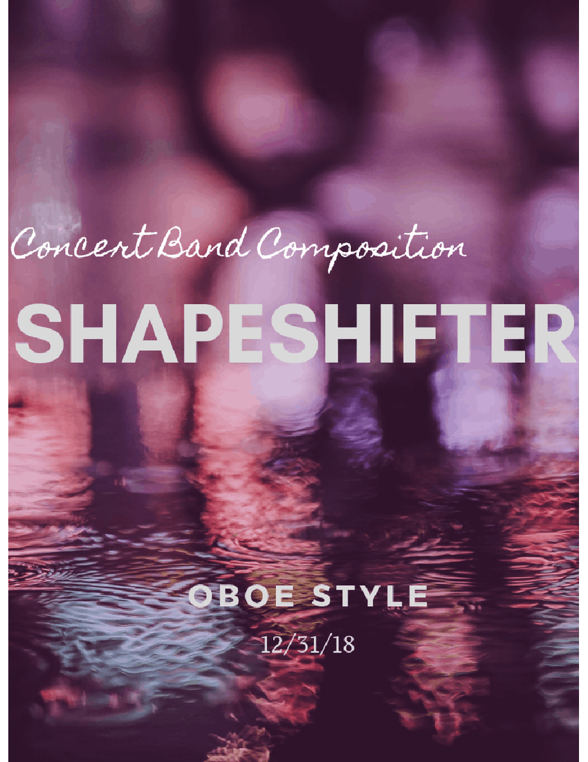 Shapeshifter- Concert Band Original Composition Sheet music for Piano ...