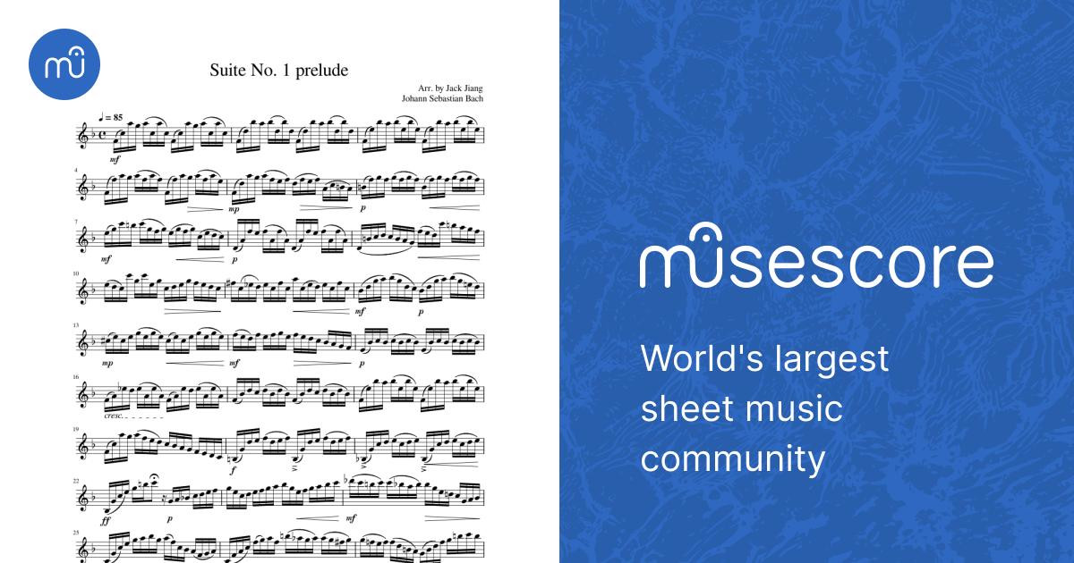 Suites No.1 (Prelude) Sheet music for Saxophone alto (Solo) | Musescore.com