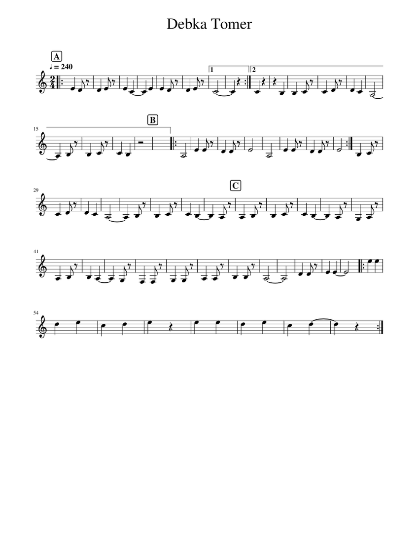 Debka Tomer Sheet music for Piano (Solo) | Musescore.com