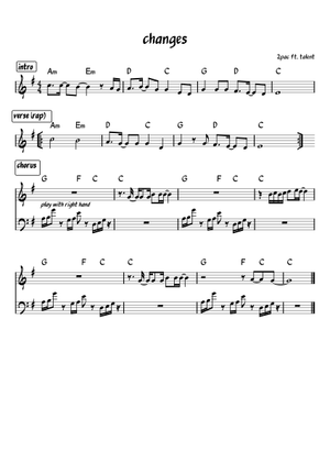 Changes Tupac Sheet Music