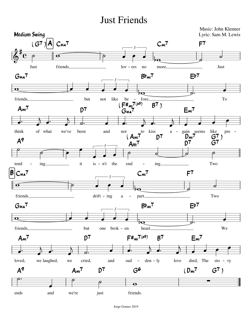 Just Friends Sheet music for Piano (Solo) | Musescore.com