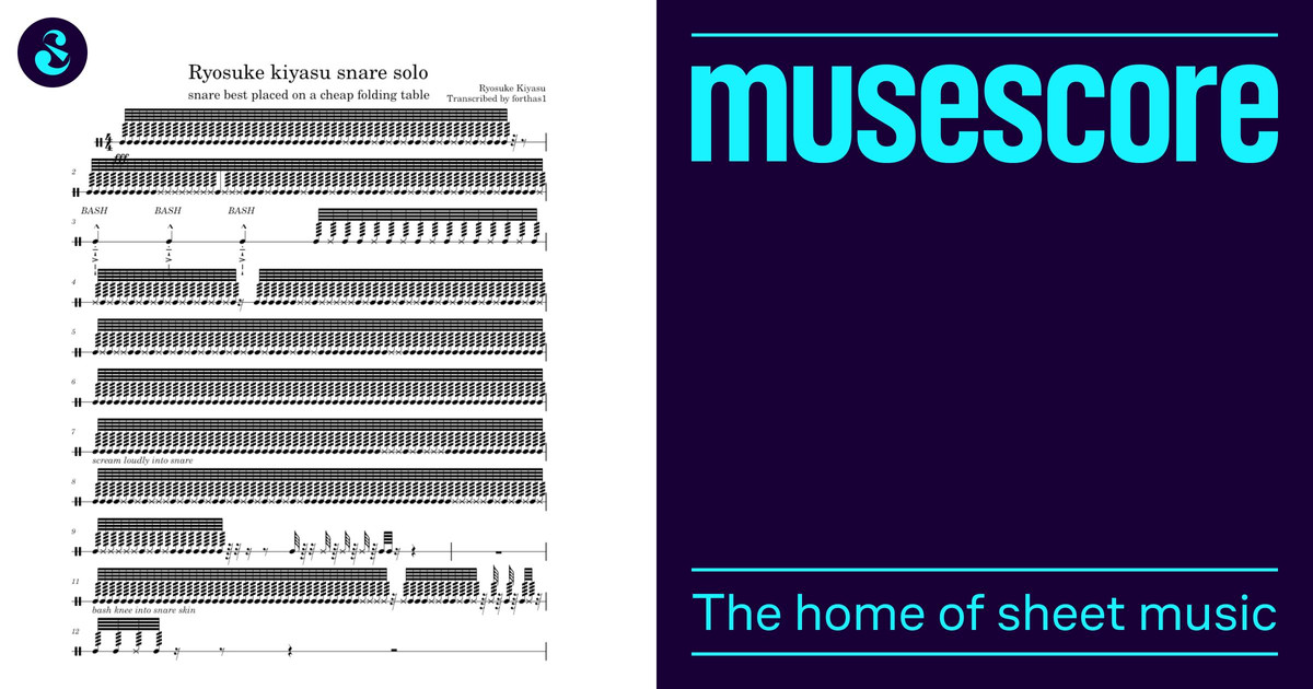 Snare solo, January 2024 – Ryosuke Kiyasu Sheet music for Strings group ...