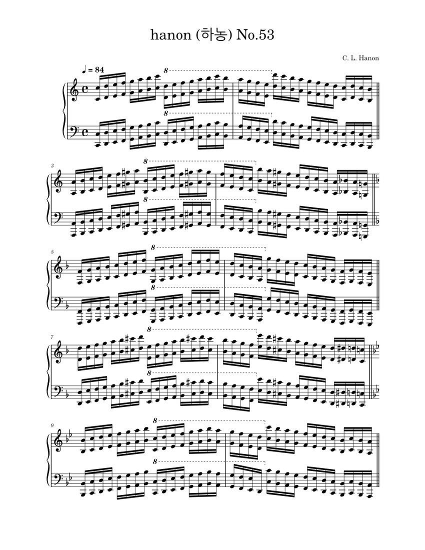 Hanon No.53 – C. L. Hanon Sheet Music for Piano (Solo) | MuseScore.com