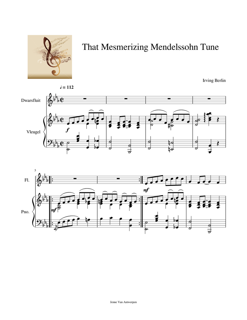 That Mesmerizing Mendelssohn Tune Sheet music for Piano, Flute (Solo ...
