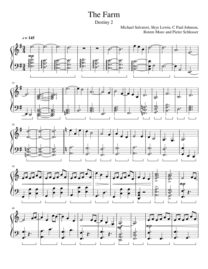 The Farm Sheet Music for Piano (Solo) | MuseScore.com
