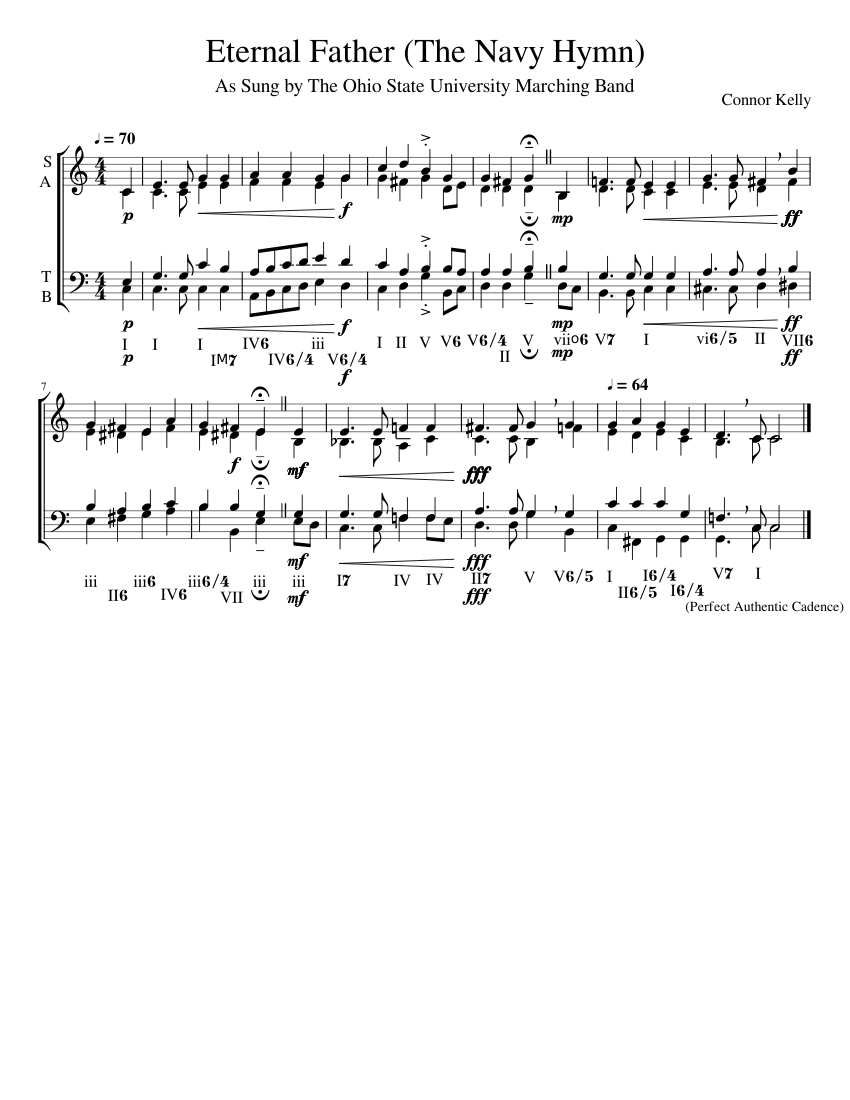 Eternal Father (The Navy Hymn) Vocal Sheet music for Female, Male ...