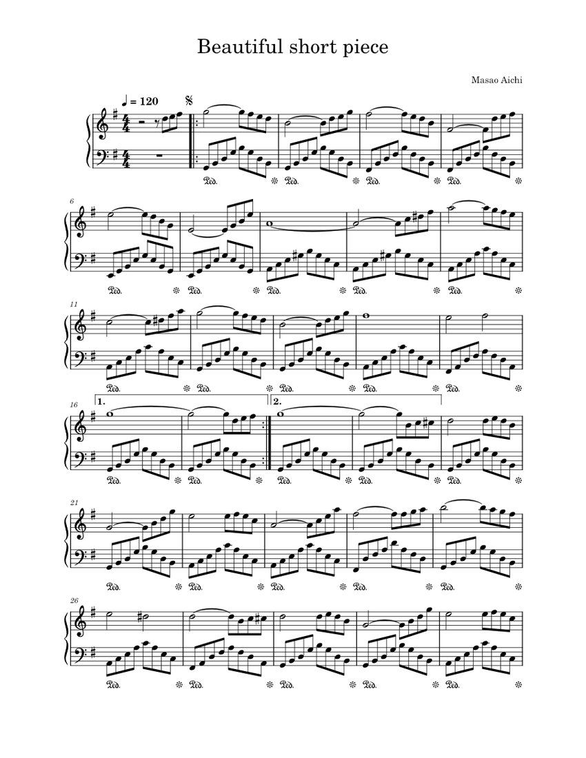 Beautiful short piece Sheet music for Piano (Solo) | Musescore.com