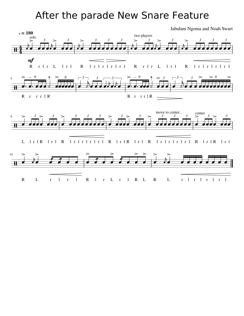 After the parade New Snare Feature Sheet music for Snare drum (Solo ...