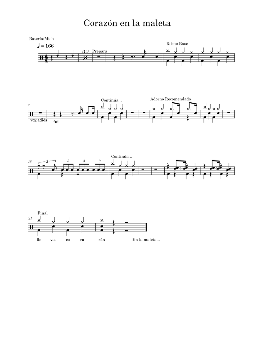 Corazón en la maleta – Luis Fonsi Corazón en la maleta Sheet music for ...