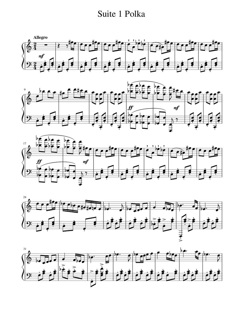 Suite 1 Polka Sheet music for Piano (Solo) | Musescore.com