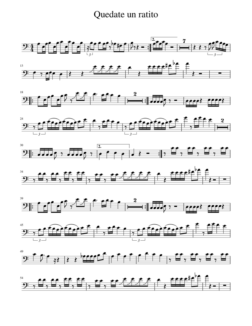Quedate Un Ratito – Duo Manzanares Quedate un ratito Sheet music for Trombone (Solo) | Musescore.com