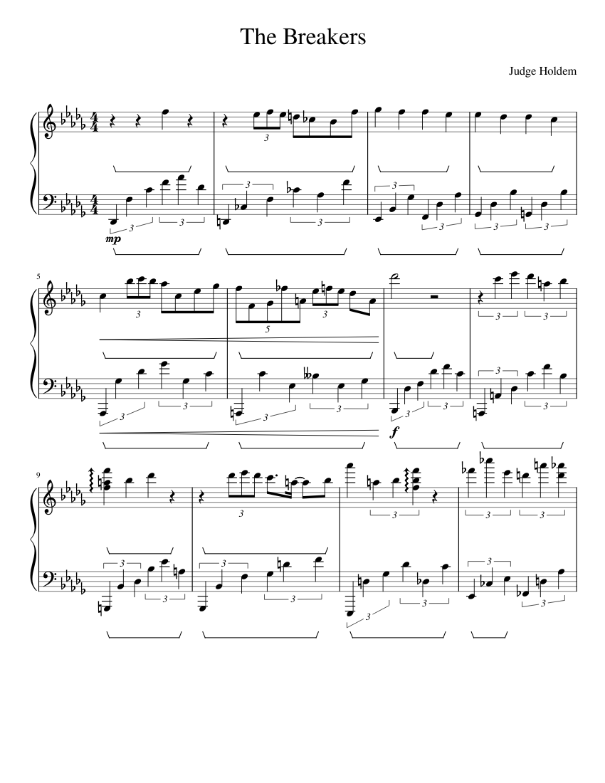 The Breakers Sheet Music for Piano (Solo) | MuseScore.com