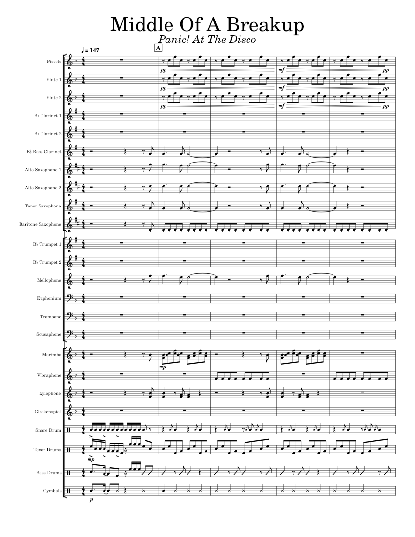 Middle Of A Breakup – Panic! At the Disco Sheet music for Trombone ...