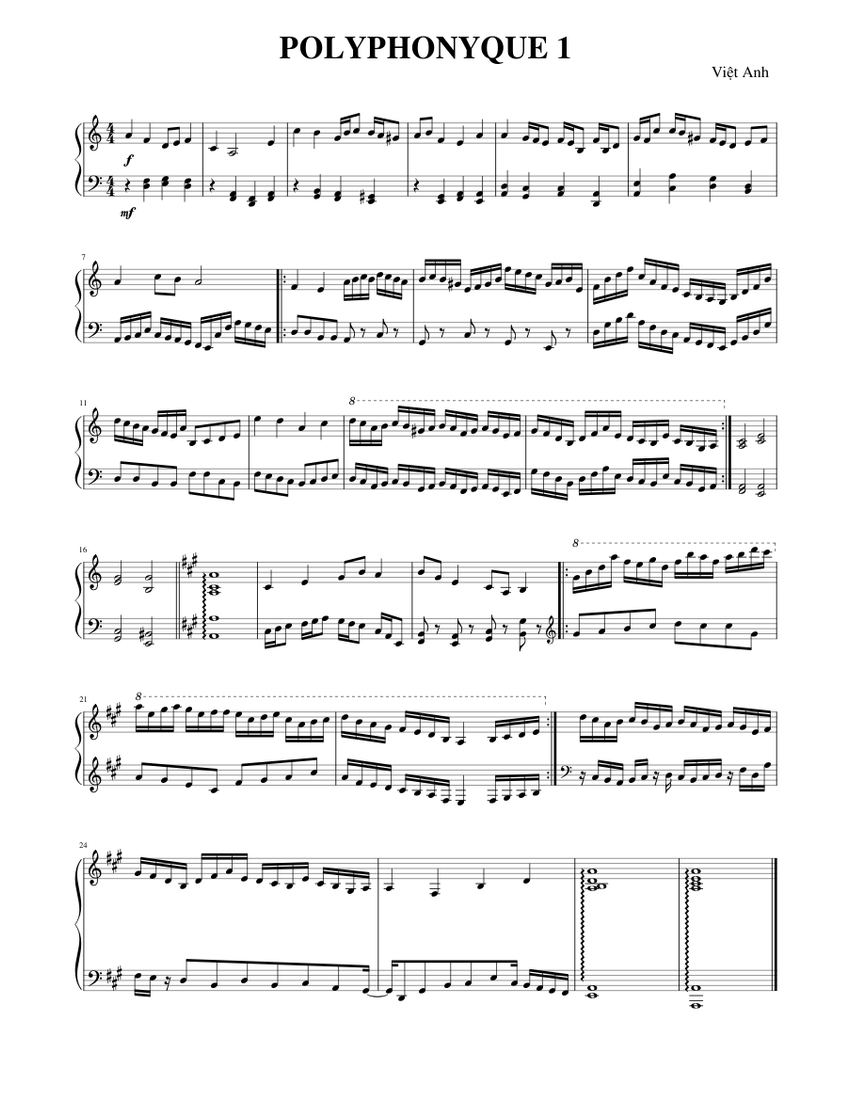 Polyphonique Sheet music for Piano (Solo) | Musescore.com