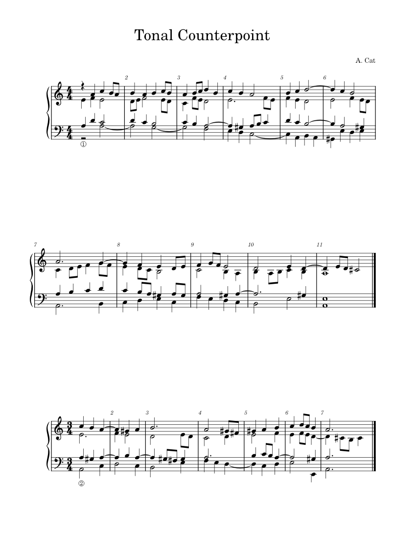 Tonal Counterpoint Exercises Sheet music for Organ (Solo) | Musescore.com