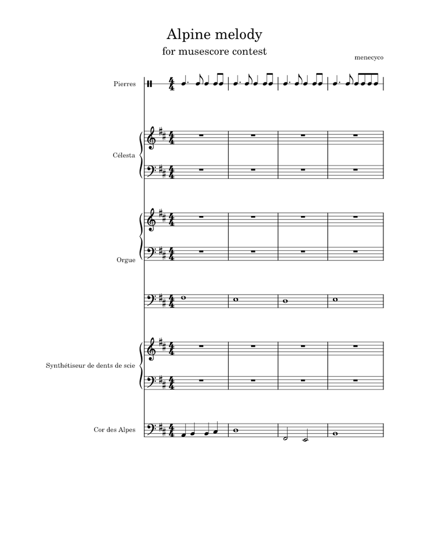 Alpine melody Sheet music for Organ, Celesta, Synthesizer, Brass (other ...