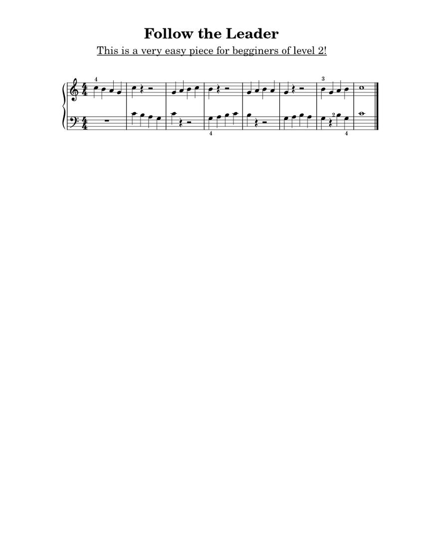 Follow the Leader Sheet Music for Piano (Solo) easy | MuseScore.com