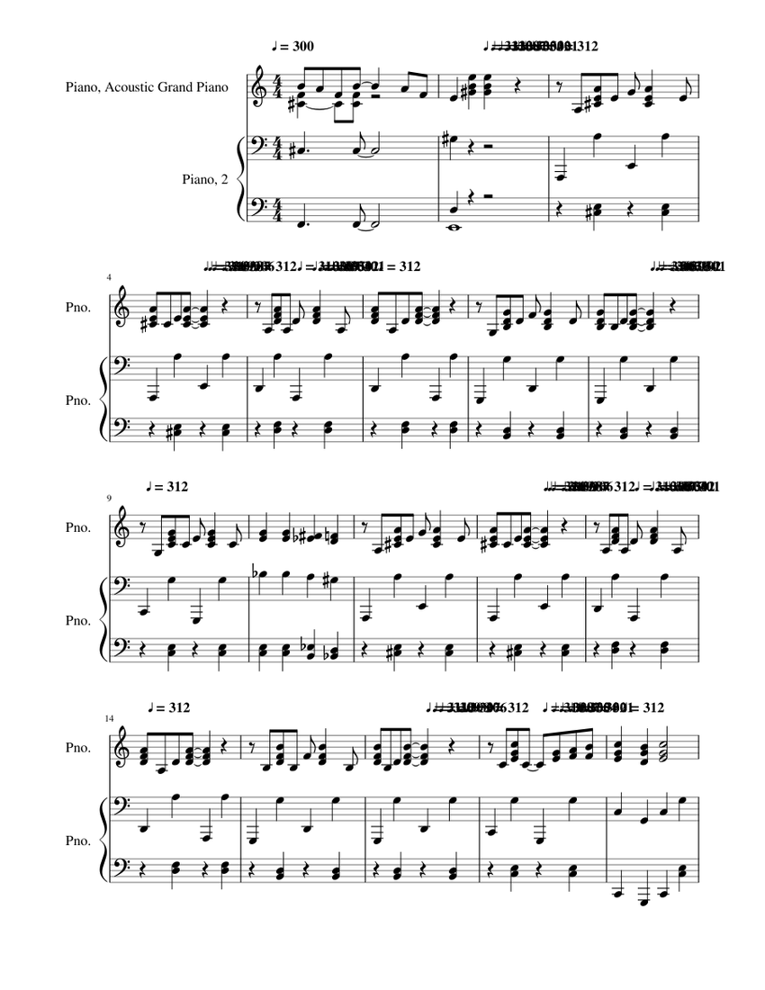 Super Mario World - Athletic Sheet music for Piano (Piano Duo ...