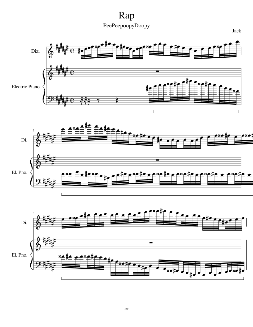 Rap Sheet music for Piano, Flute other (Solo) | Musescore.com