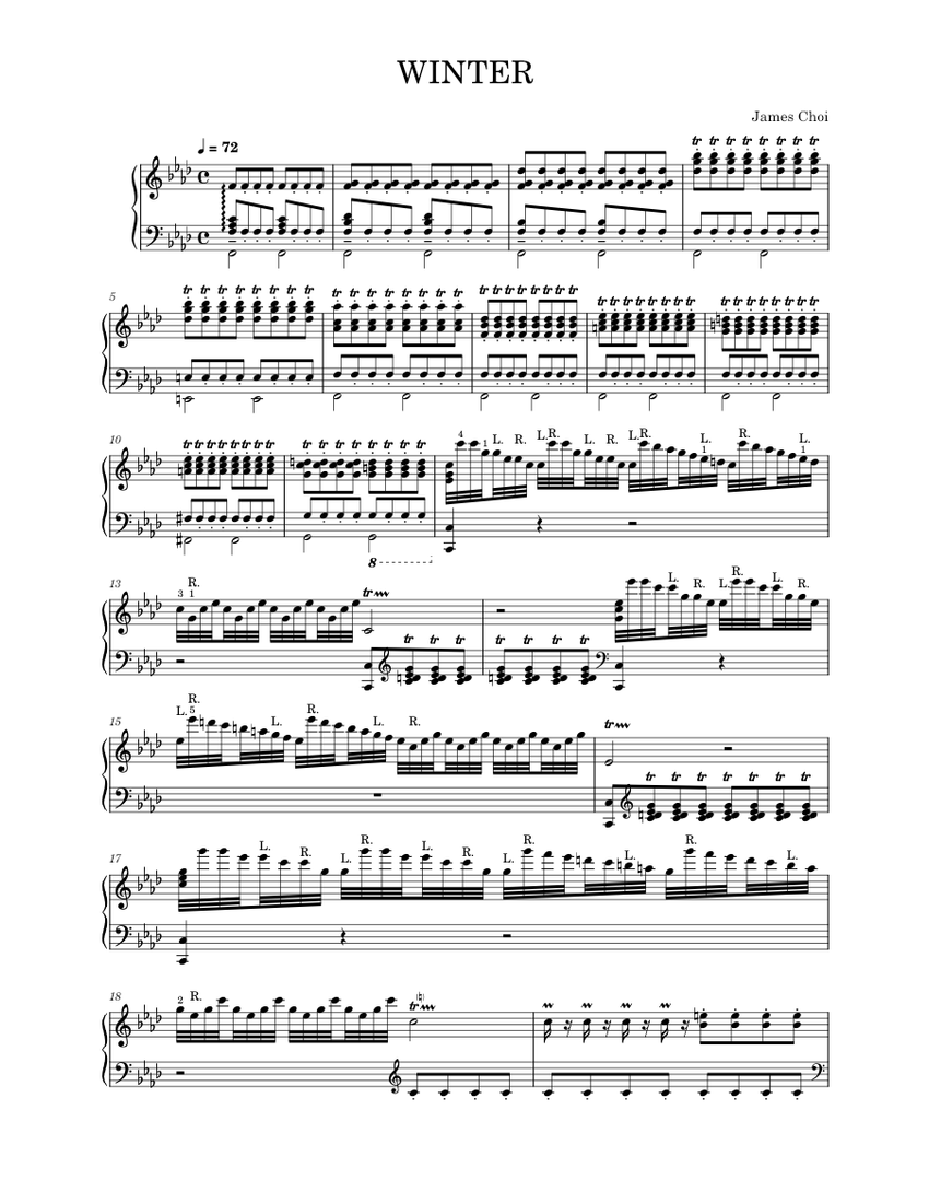 Winter – Antonio Vivaldi [Piano] Sheet music for Piano (Solo ...
