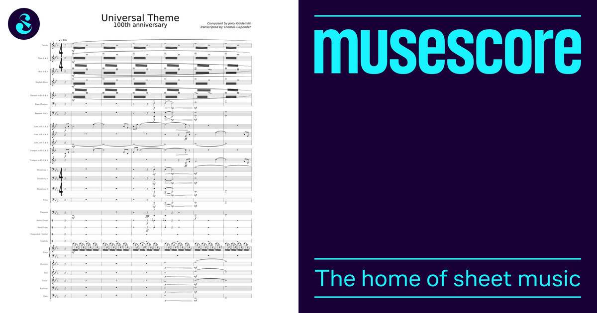 Universal Studios theme Sheet Music for Trombone, Tuba, Flute, Oboe & more instruments (Mixed ...
